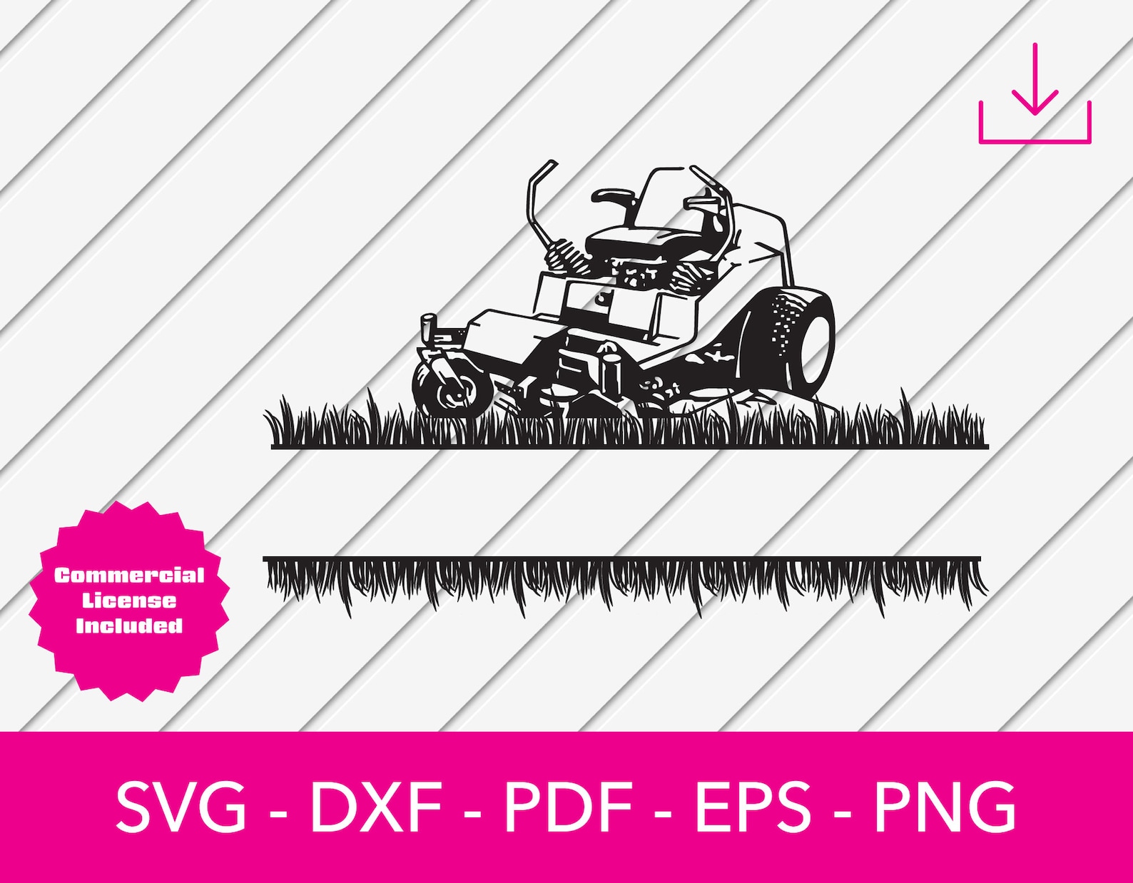 Zero Turn Lawnmower Svg, Lawn Mower Svg, Mower Split Frame Svg, Mower ...