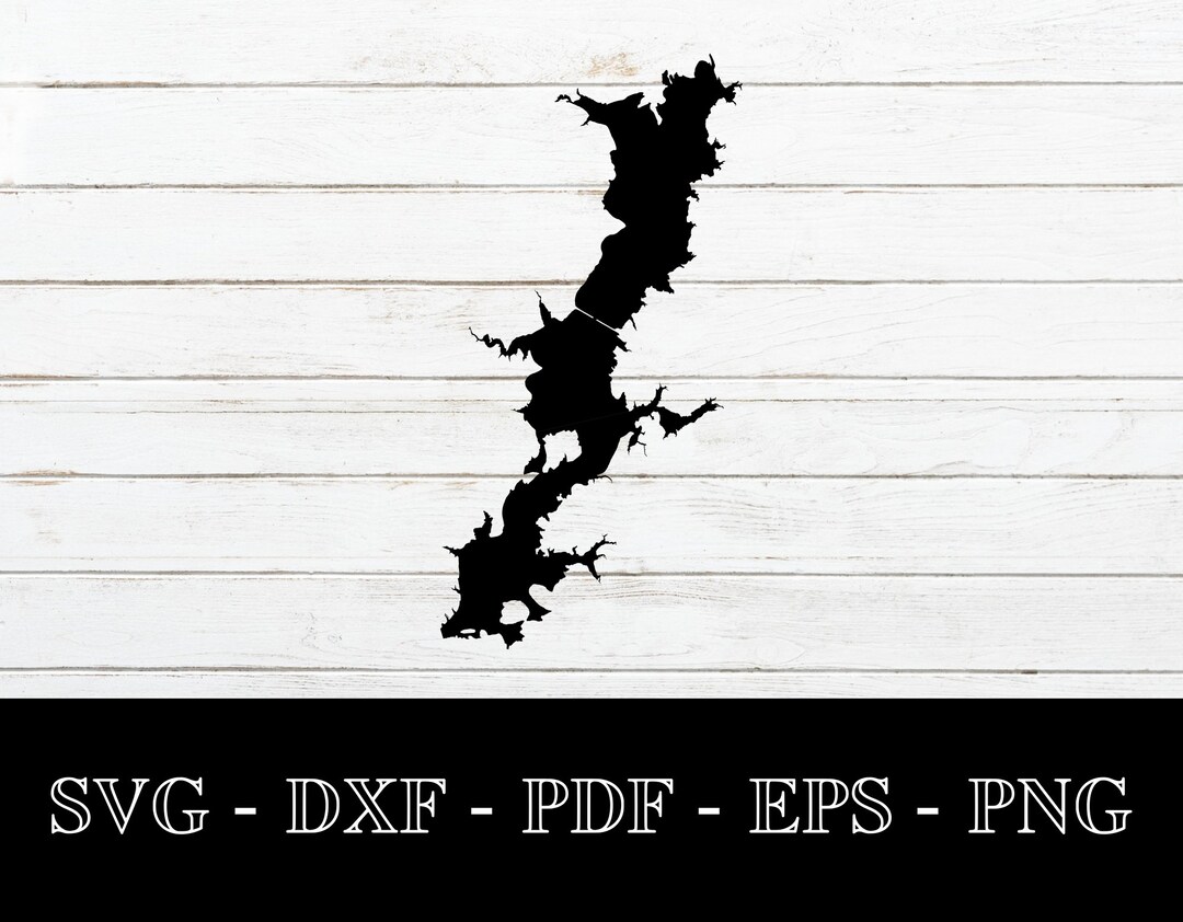 Oologah Lake, Oklahoma Map Shape SVG Cut File - PNG - DXF - Cricut ...