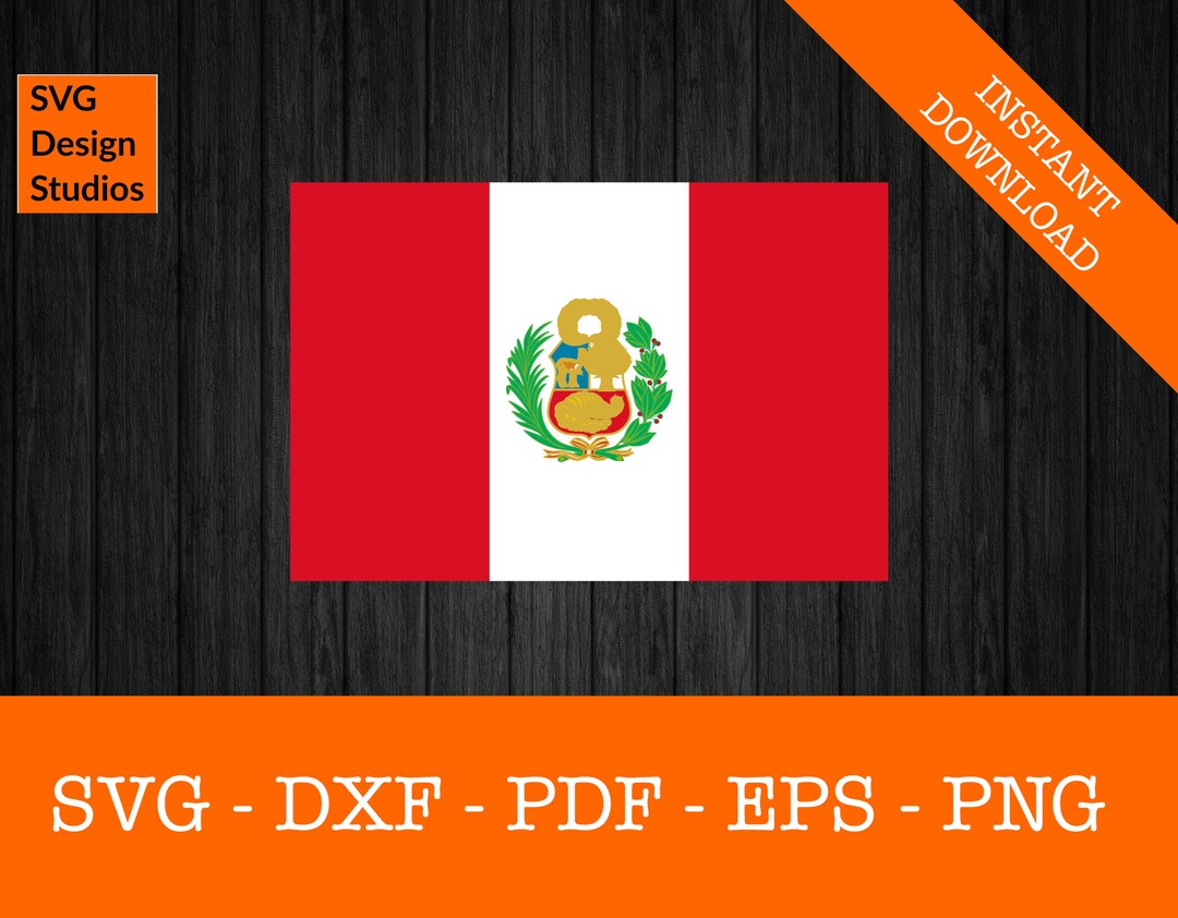 Peru Peruvian Flag Clipart SVG - Cut File - PNG - DXF - Cricut - Vector ...