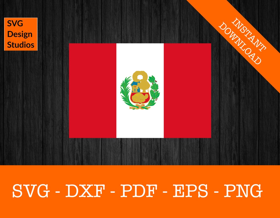 Peru Peruvian Flag Clipart SVG Cut File PNG DXF Cricut - Etsy