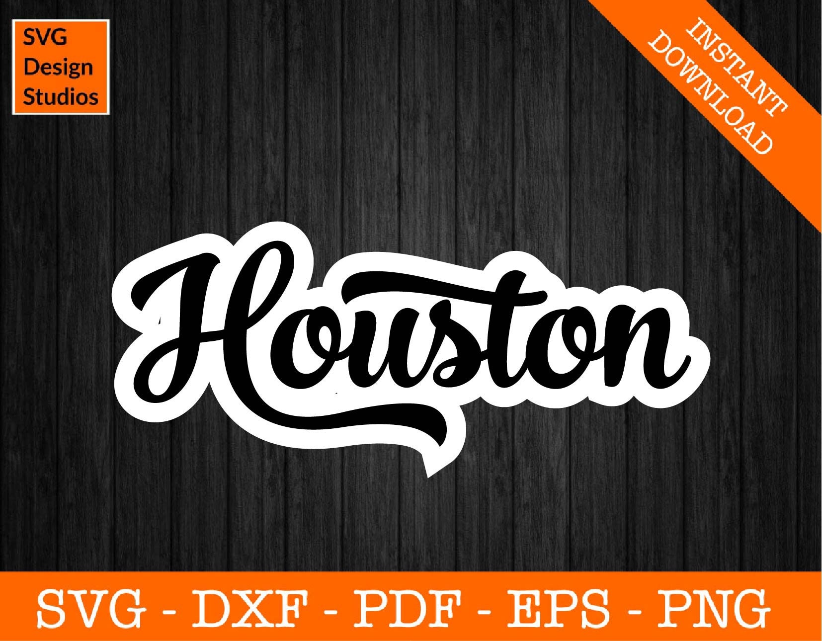 Retro Houston Svg, Houston, Texas Silhouette SVG Cut File - PNG - DXF ...
