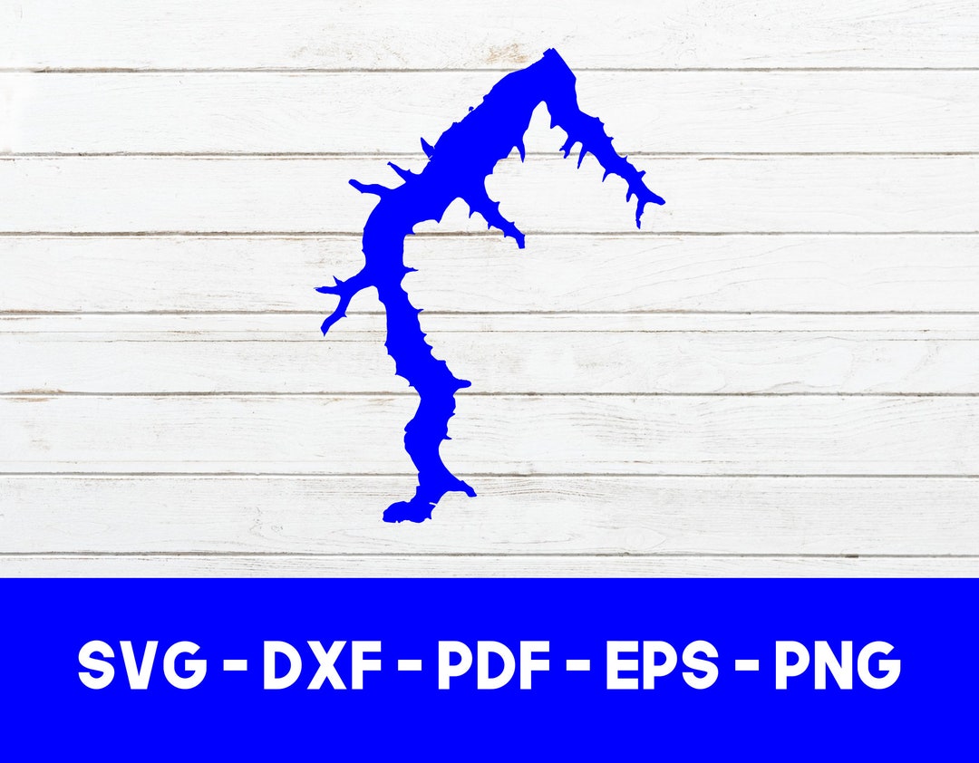 Lake Jacomo Missouri Map Shape SVG Cut File PNG DXF - Etsy