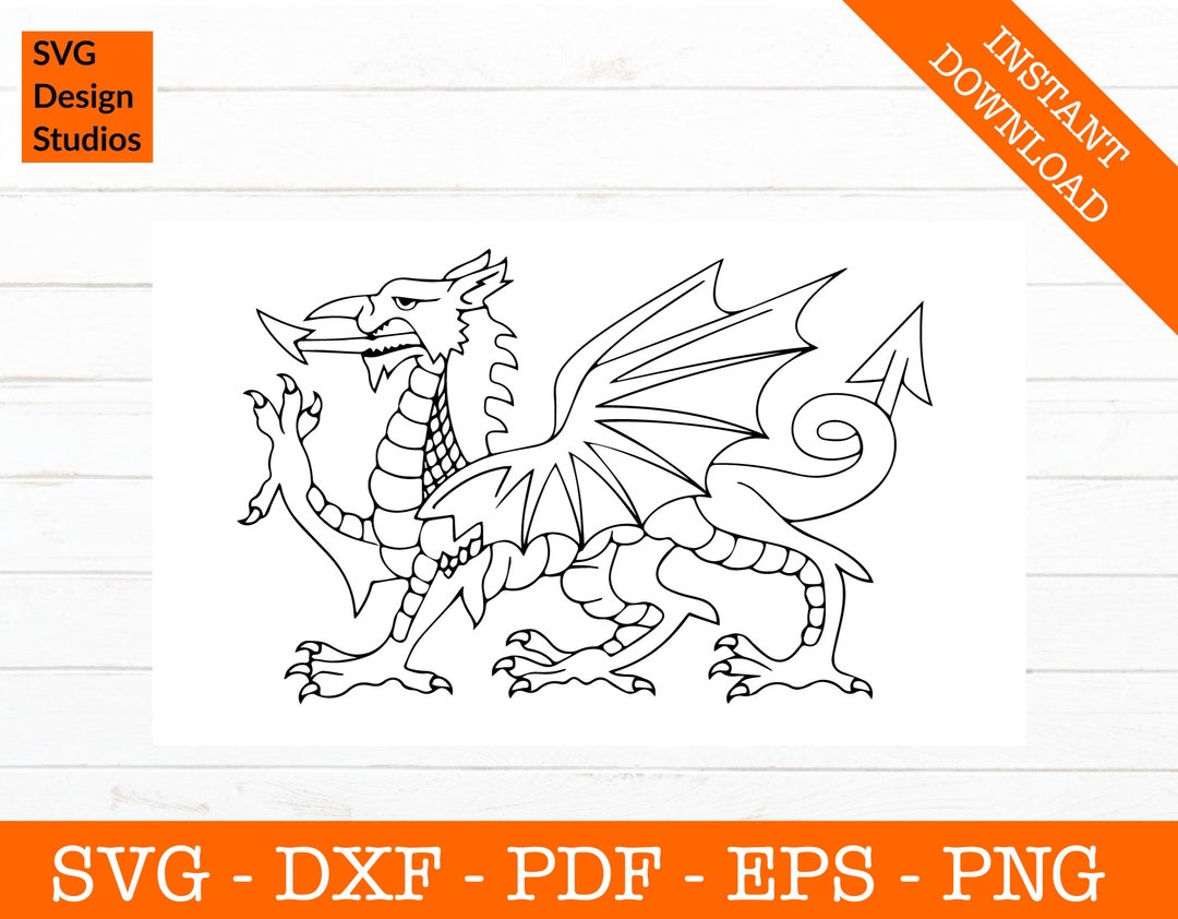 Wales Svg, Welsh National Flag, Crest, Coat of Arms, Badge Cut File ...