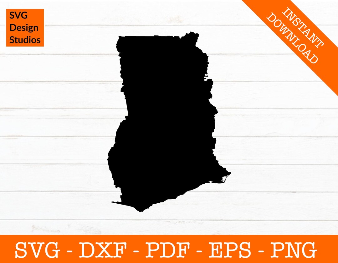 Ghana Svg, Ghana Map Svg, Ghana Shape, Africa Ghanan Flag SVG Cut File ...