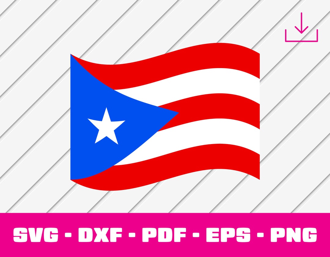 Wavy Puerto Rico Svg, Puerto Rico Flag Clipart SVG - Boricua Cut File ...