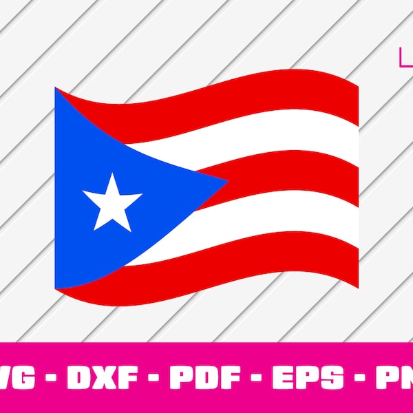 Wavy Puerto Rican Svg - Etsy