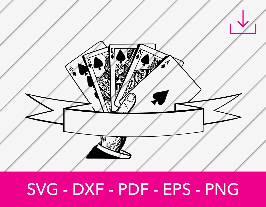 Royal Flush Svg, Royal Flush Split Frame, Playing Cards Svg, Comb - SVG ...