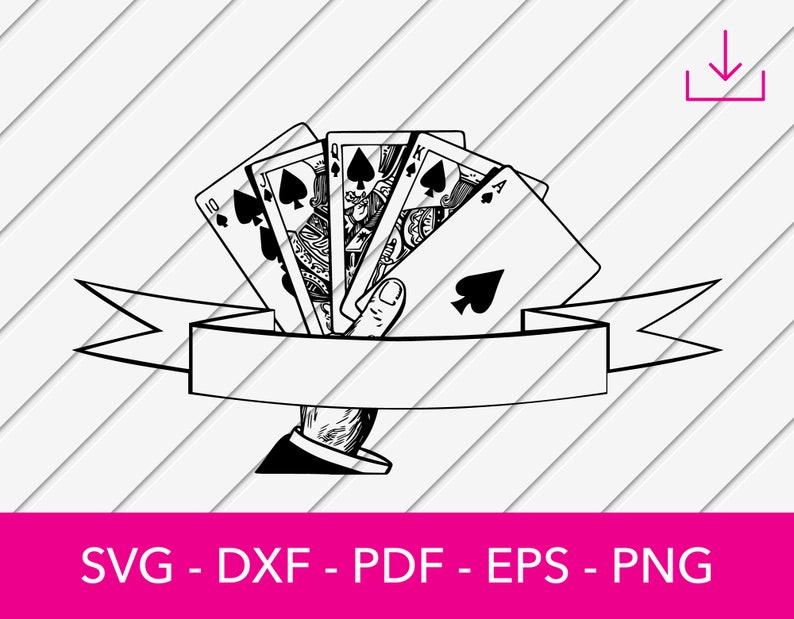 Royal Flush Svg Royal Flush Split Frame Playing Cards Svg - Etsy