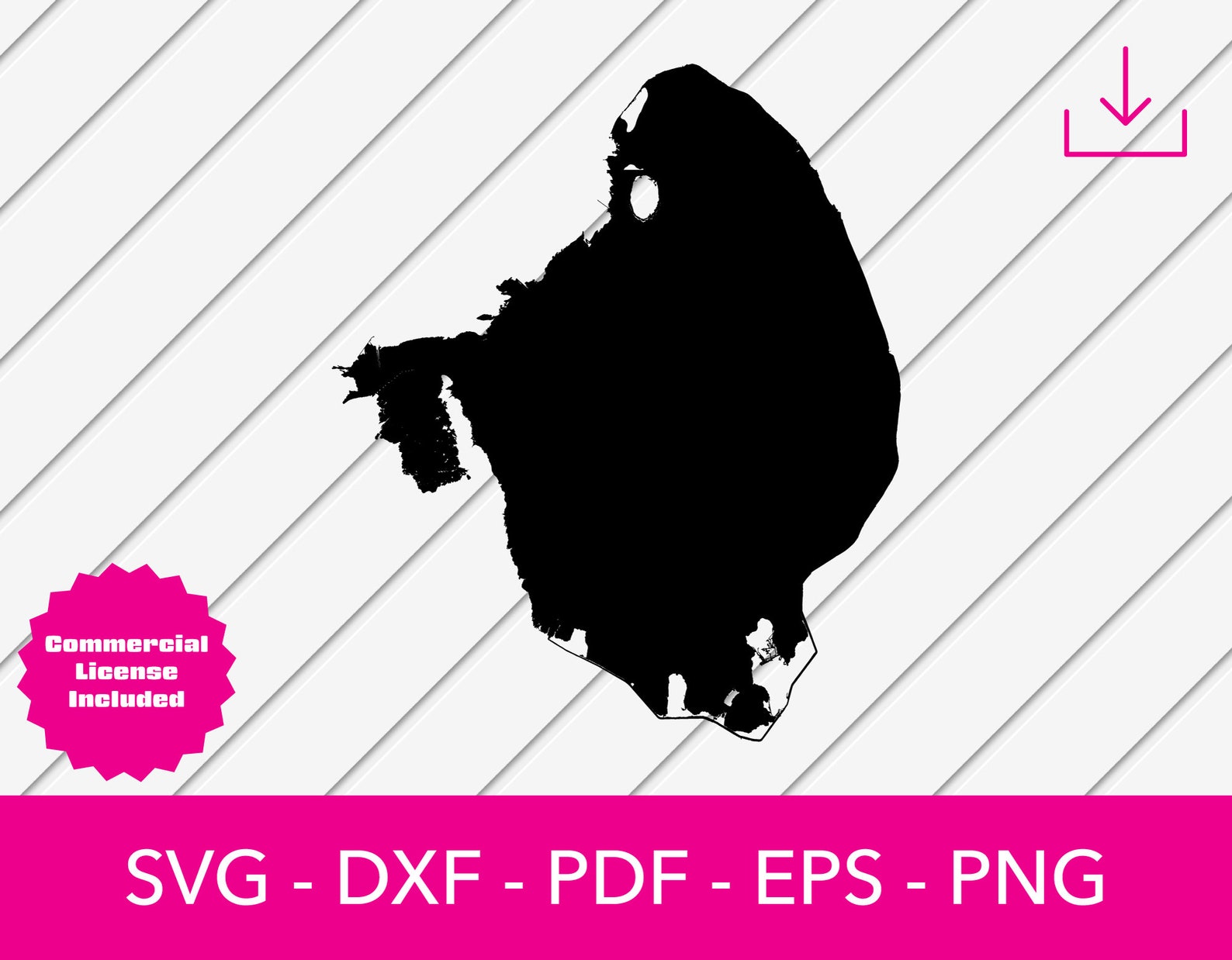 Lake Okeechobee Florida Map Shape SVG Cut File PNG DXF - Etsy