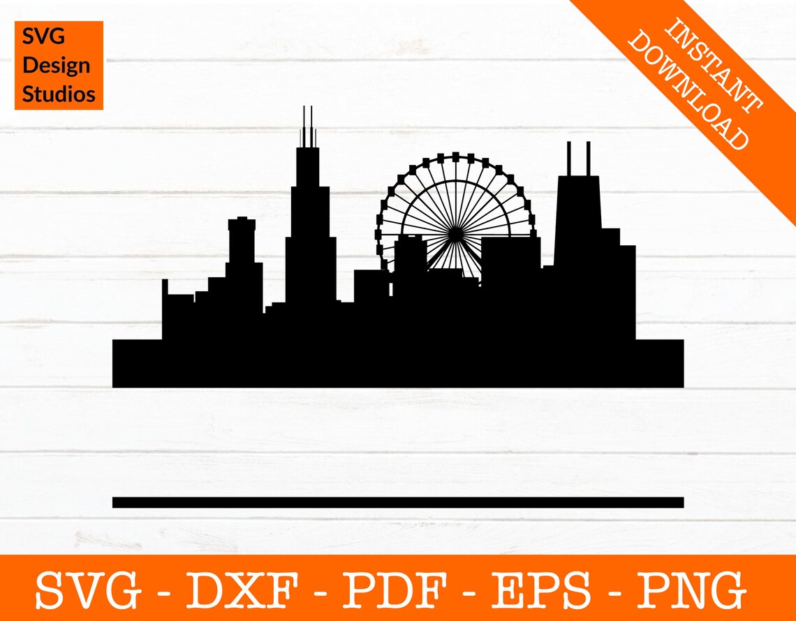 Chicago Frame Svg, Chicago, Illinois Skyline Cityscape Silhouette SVG ...