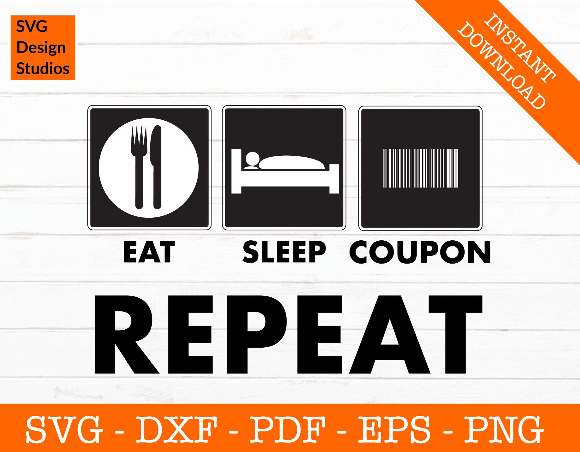Eat Sleep Coupon Svg Couponing Svg Shopping Svg Barcode | Etsy