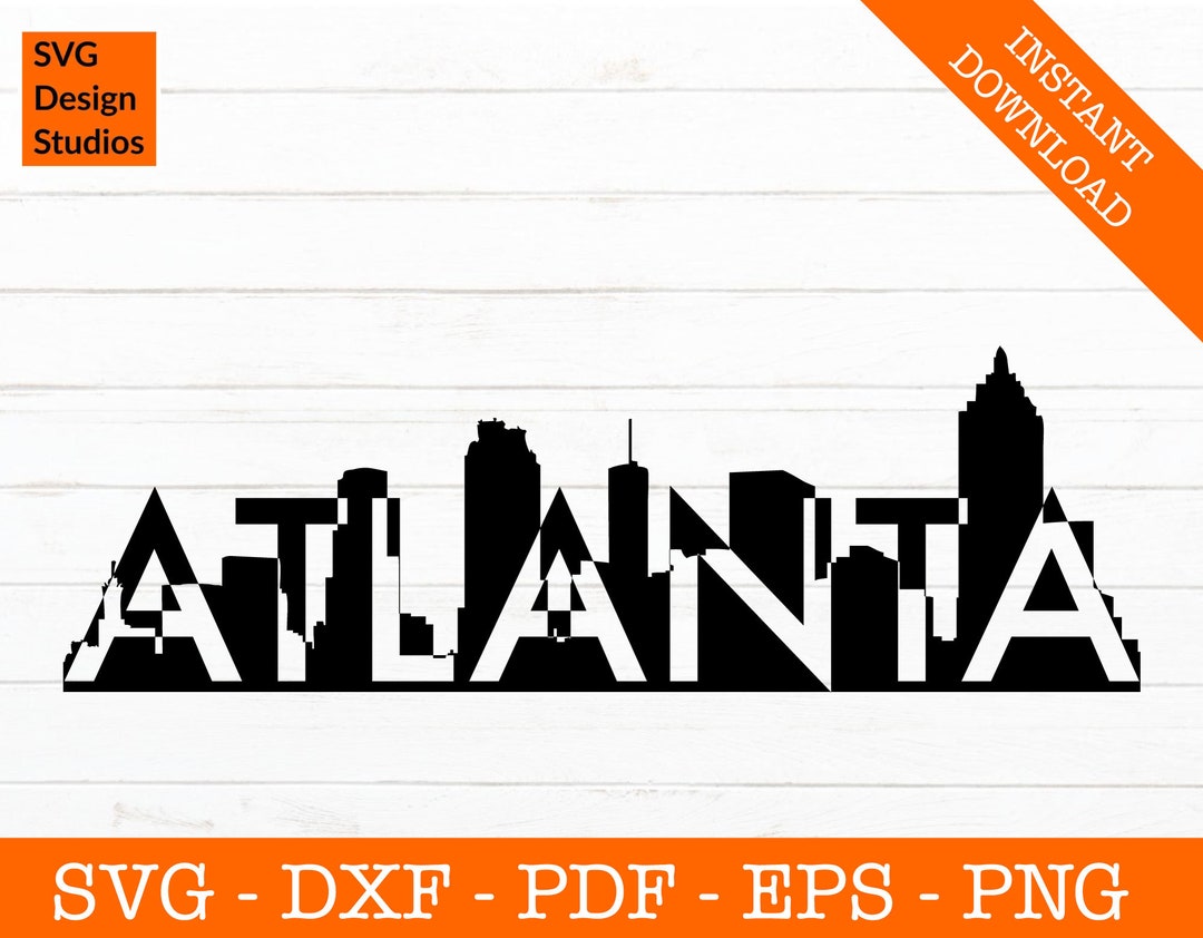 Atlanta, Georgia Skyline Cityscape Silhouette Shadow SVG Cut File - PNG ...