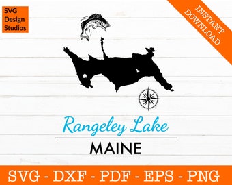 Aziscohos Lake Maine Map Shape Silhouette SVG PNG DXF vector graphic ...