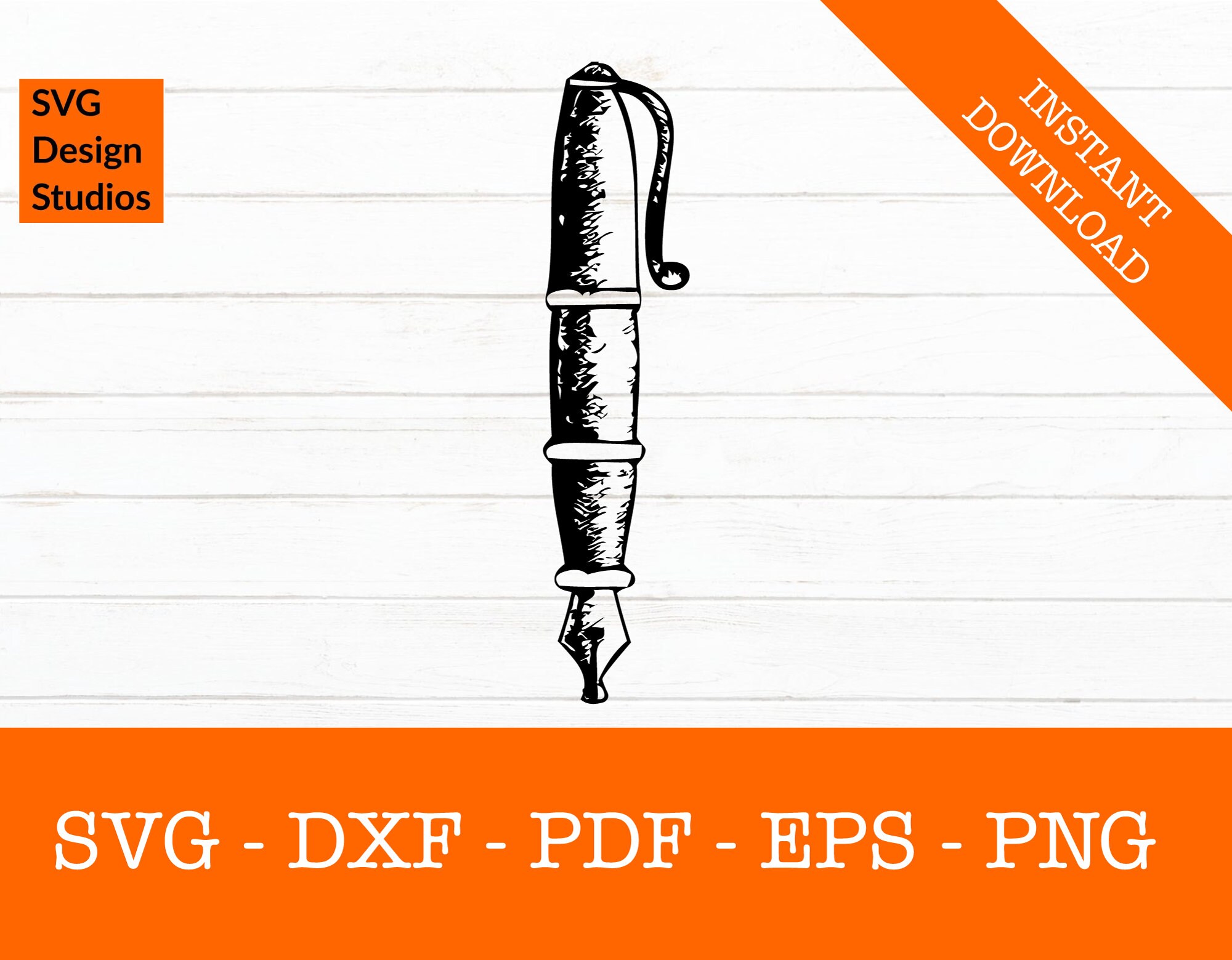 Ink Pen Svg Inkpen Svg Fountain Pen Svg Silhouette Shadow | Etsy