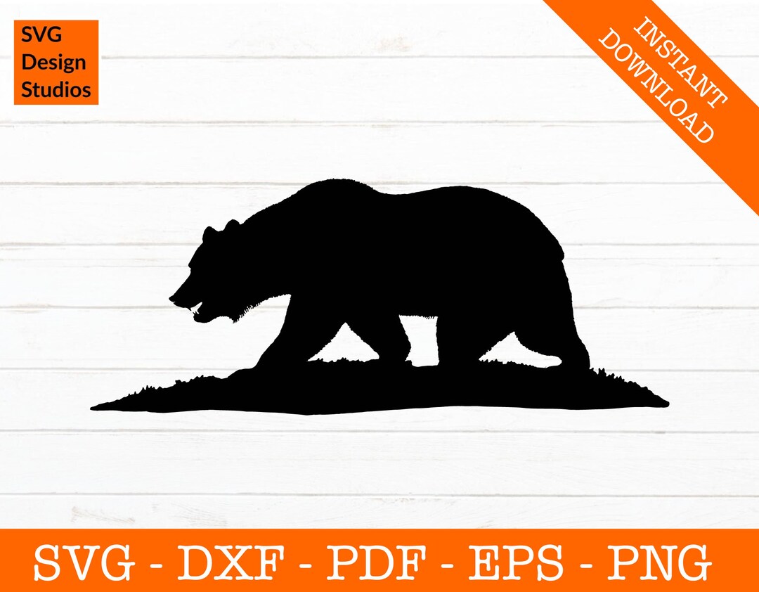 California Bear, California Flag Svg, California State Flag Svg- PNG ...