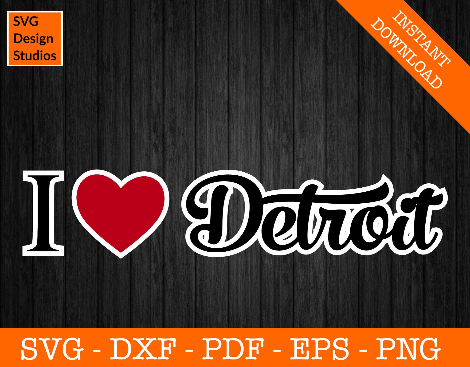 I Love Detroit Svg, Retro Detroit Svg, Detroit, Michigan Silhouette Cut ...
