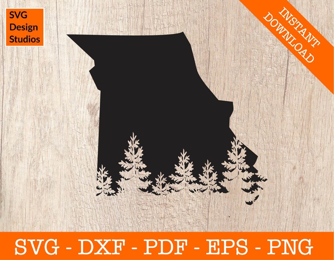 Missouri With Trees Svg, Adventure Svg, Missouri Map Svg, Missouri ...