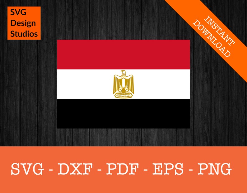 Egypt Egyptian National Flag Clipart SVG Cut File PNG - Etsy