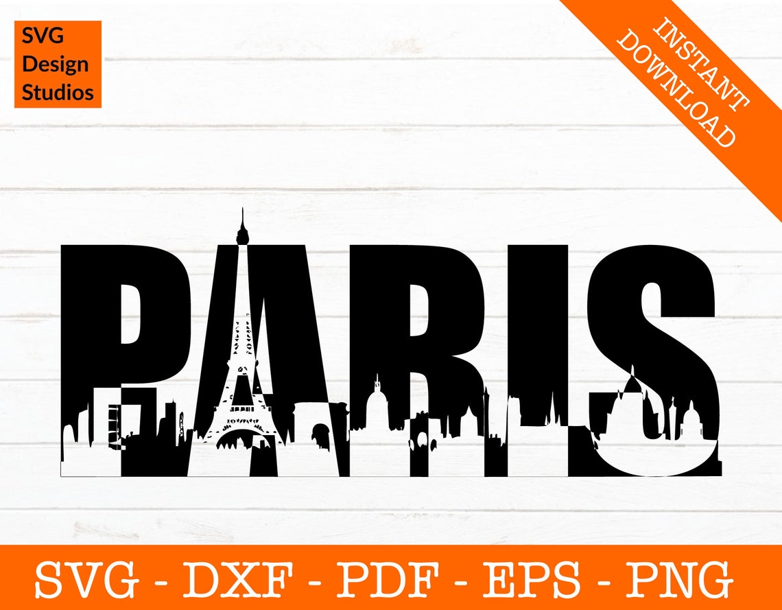 Paris Graphic Svg Paris France Skyline Cityscape Silhouette - Etsy