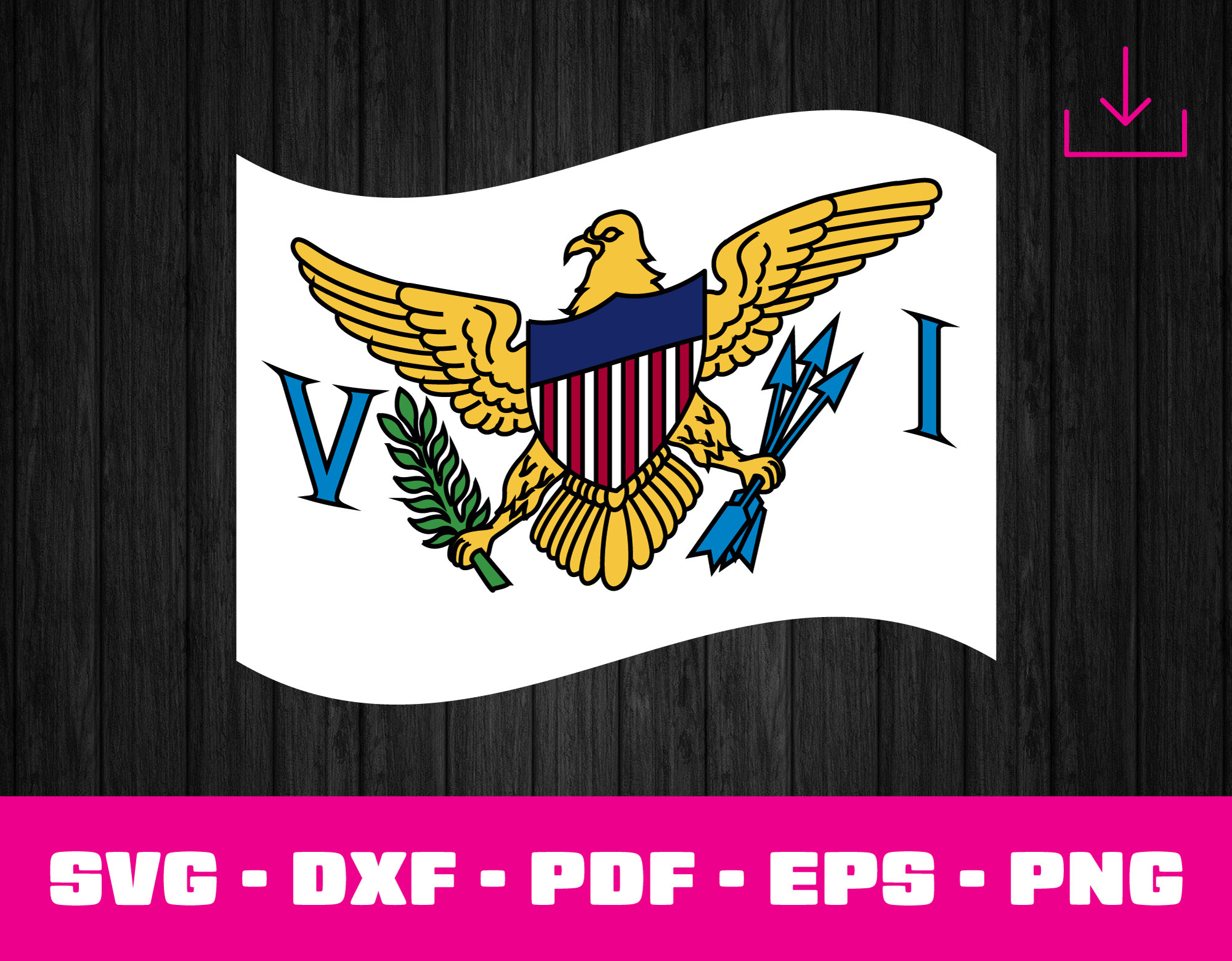 Wavy United States Virgin Islands Flag USVI Svg Clipart SVG - Etsy