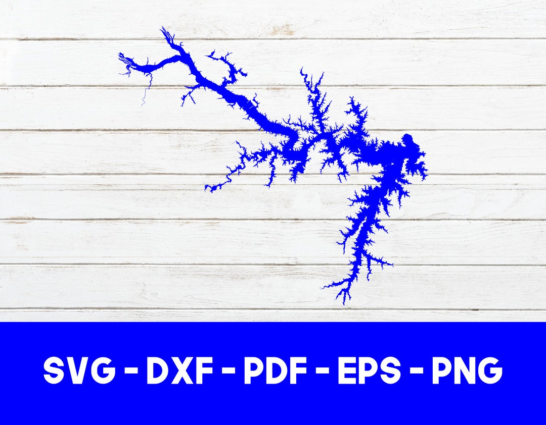 Kerr Lake, Virginia Map Shape SVG Cut File - PNG - DXF - Cricut ...
