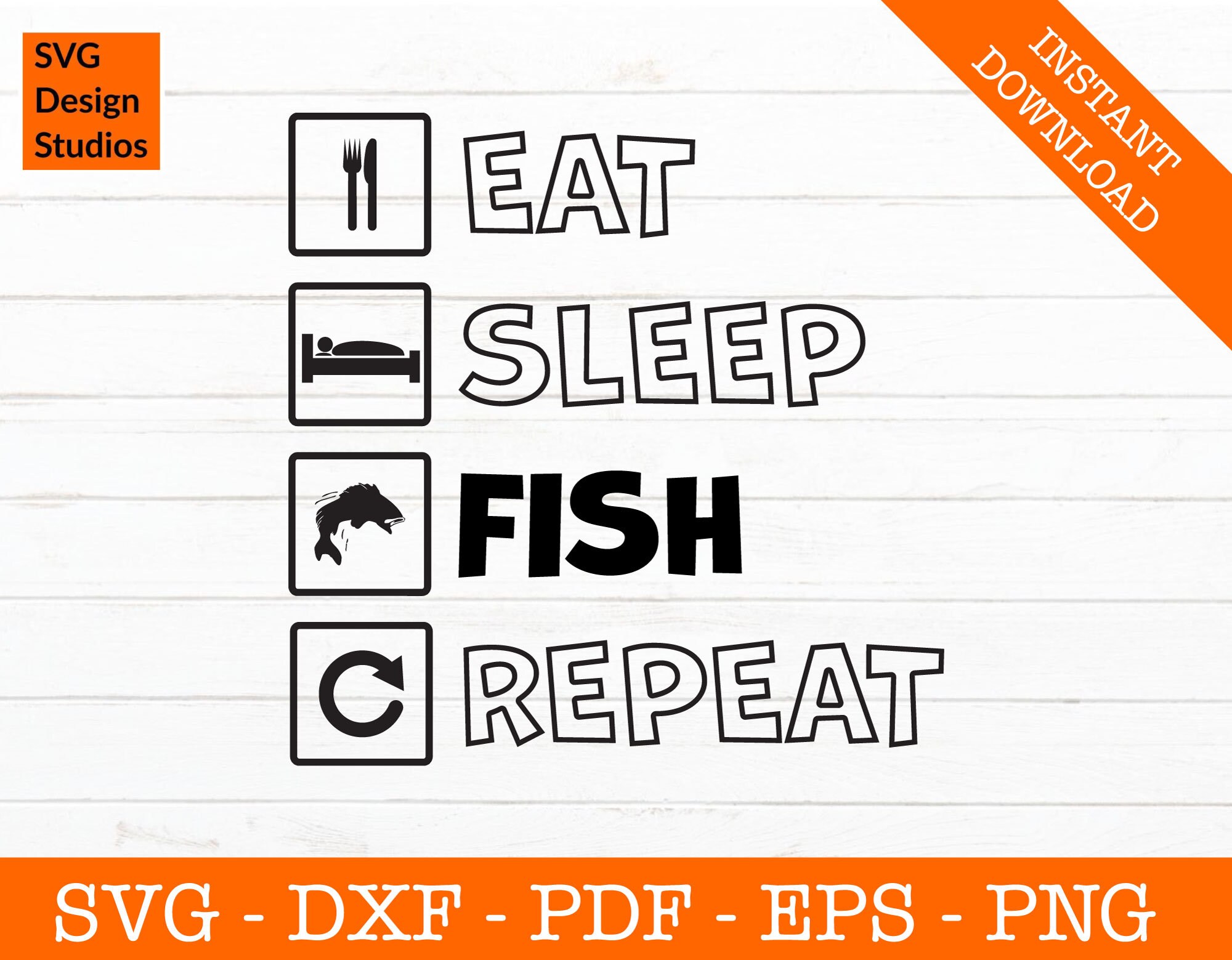 Eat Sleep Fish Repeat Svg Fishing Svg Angling Svg Fish Svg | Etsy