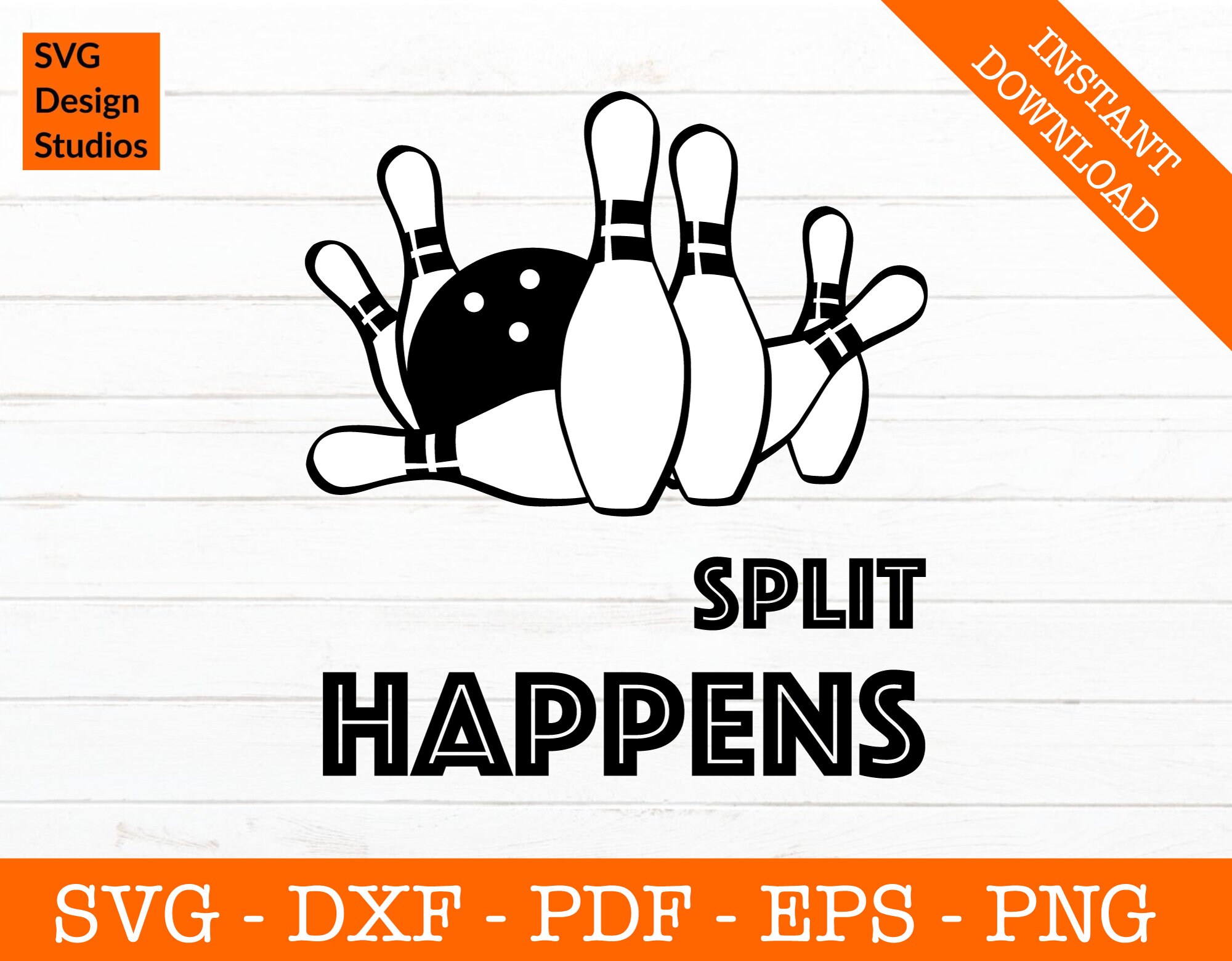 Bowling Svg Bowling Ball Split Happens Svg Silhouette SVG | Etsy
