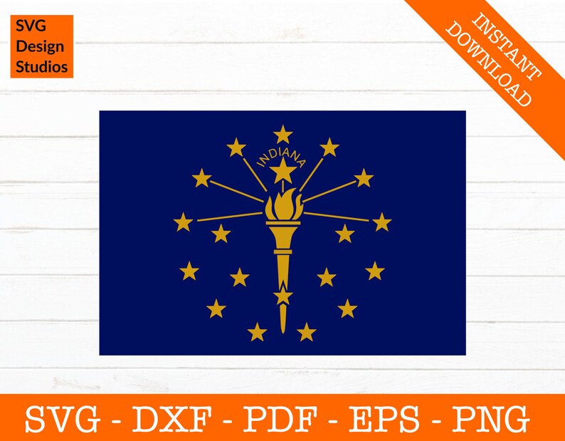 Indiana Svg Indiana State Flag Svg Indianapolis Clipart SVG | Etsy