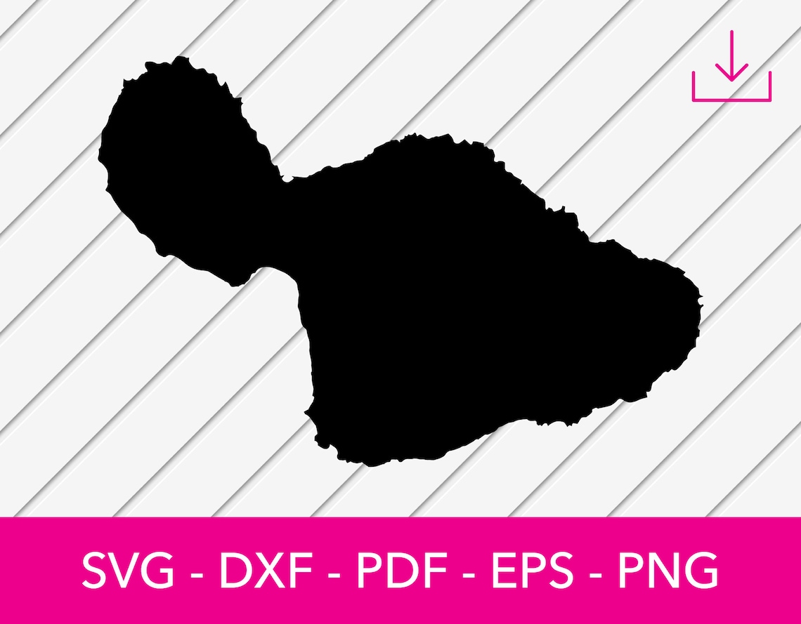 Maui Svg, Maui Svg, Detailed Hawaii Map SVG Cut File - PNG - DXF ...