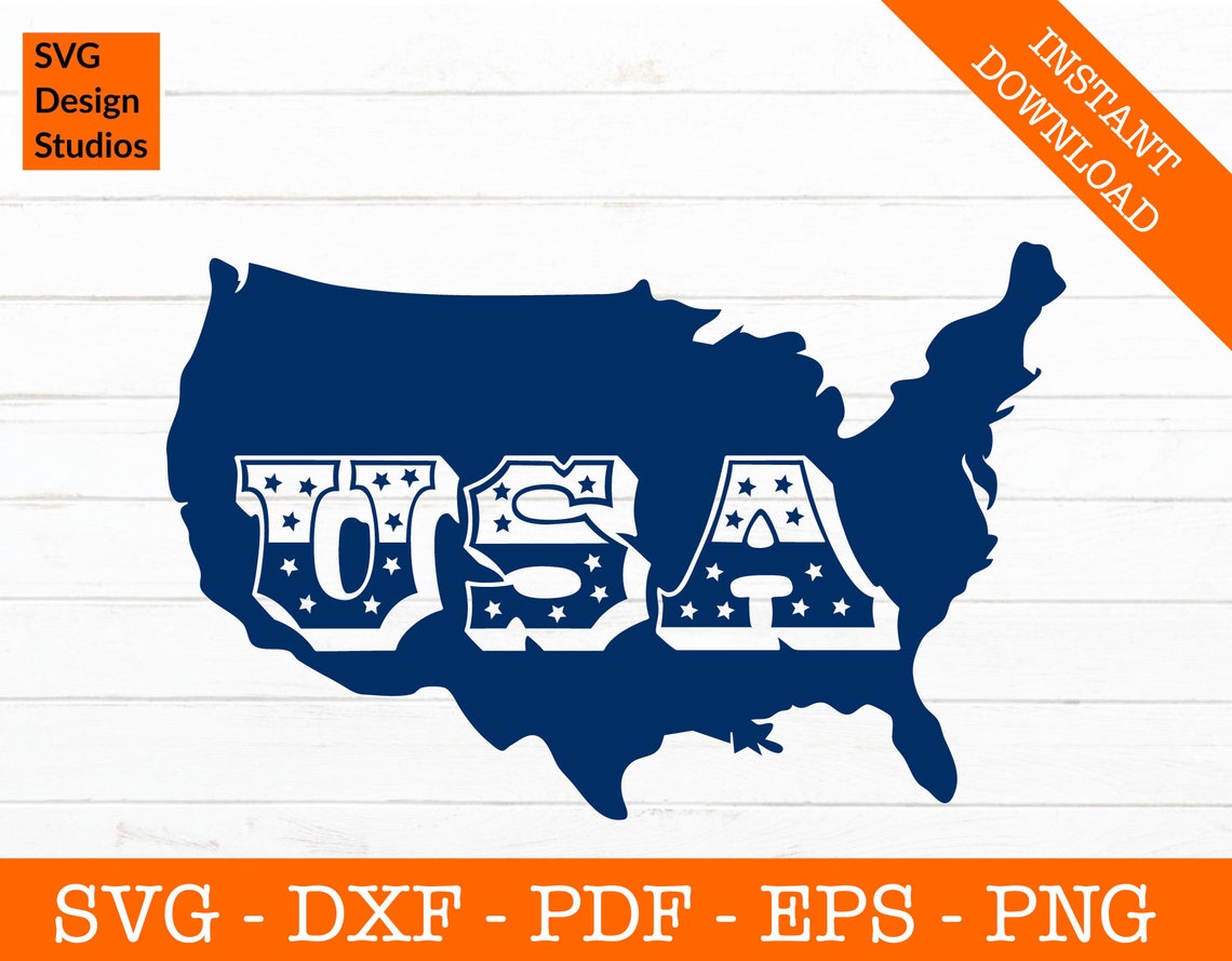 Patriotic USA Map Svg 4th of July Svg Patriotic Svg - Etsy