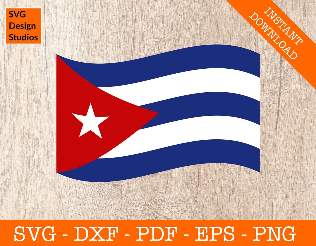 Cuba Flag SVG Cut File PNG DXF Cricut Vector Clipart Design Instant ...