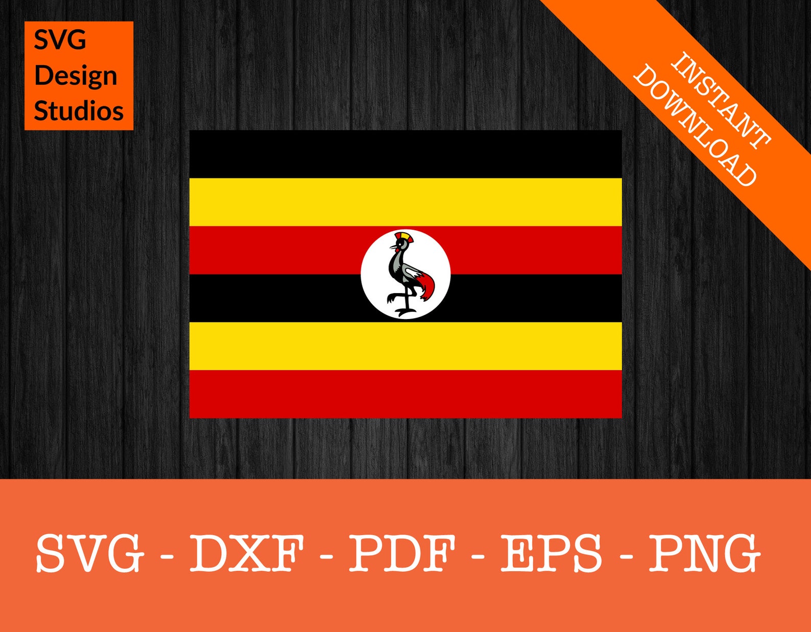 Uganda Ugandan Flag SVG Cut File PNG DXF Cricut Vector | Etsy