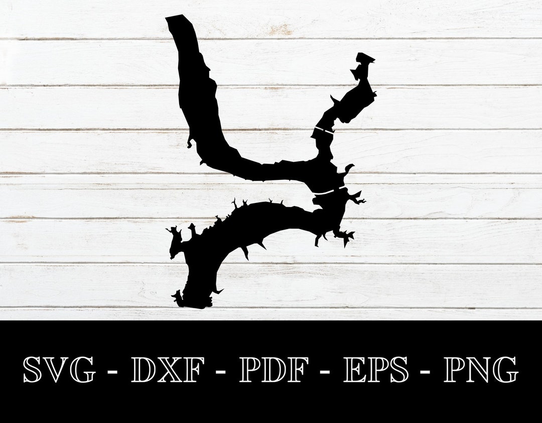 Kaw Lake, Oklahoma Map Shape SVG Cut File - PNG - DXF - Cricut - Vector ...