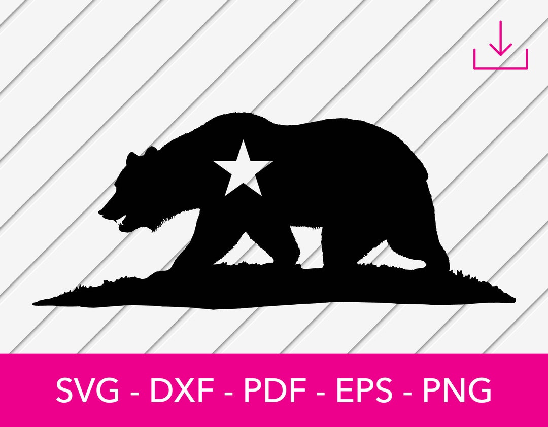 California Bear Svg, California Flag Svg, California State Flag Svg ...