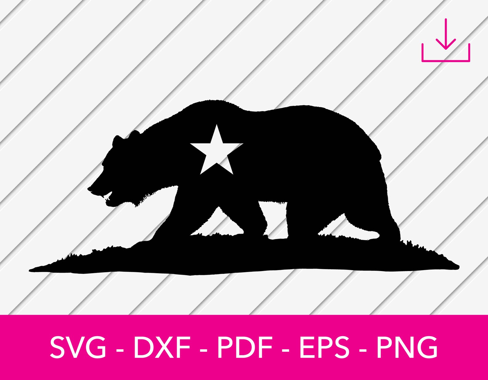 California Bear Svg, California Flag Svg, California State Flag Svg ...