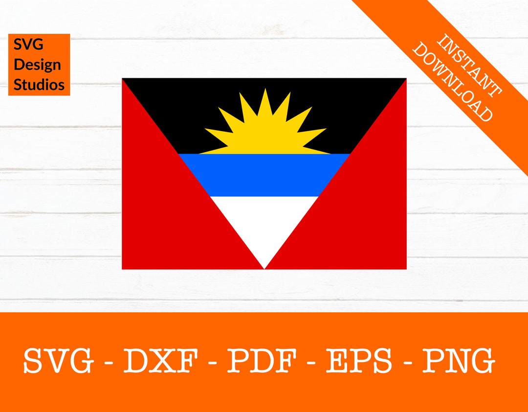 Antigua and Barbuda Island National Flag Clipart SVG - Cut File - PNG ...