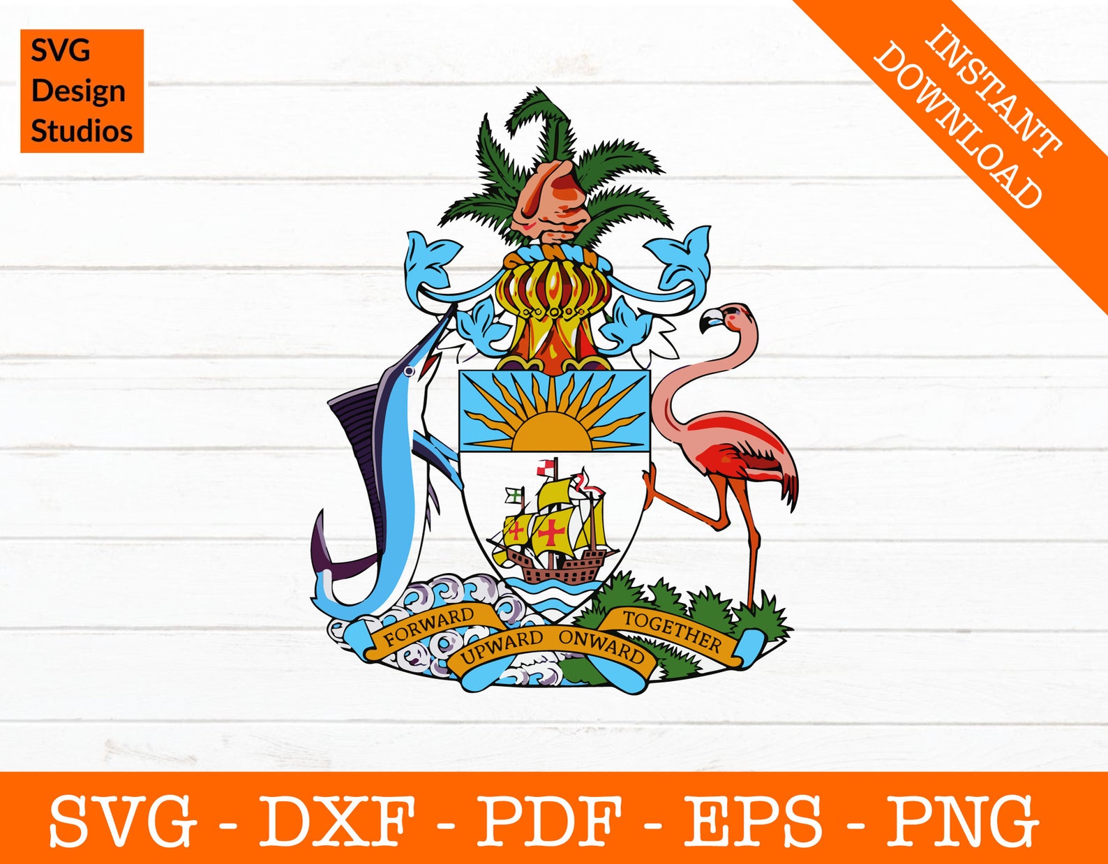 Bahamas Svg, Bahamas Seal, Badge, Coat of Arms, Emblem, Flag Svg Cut ...