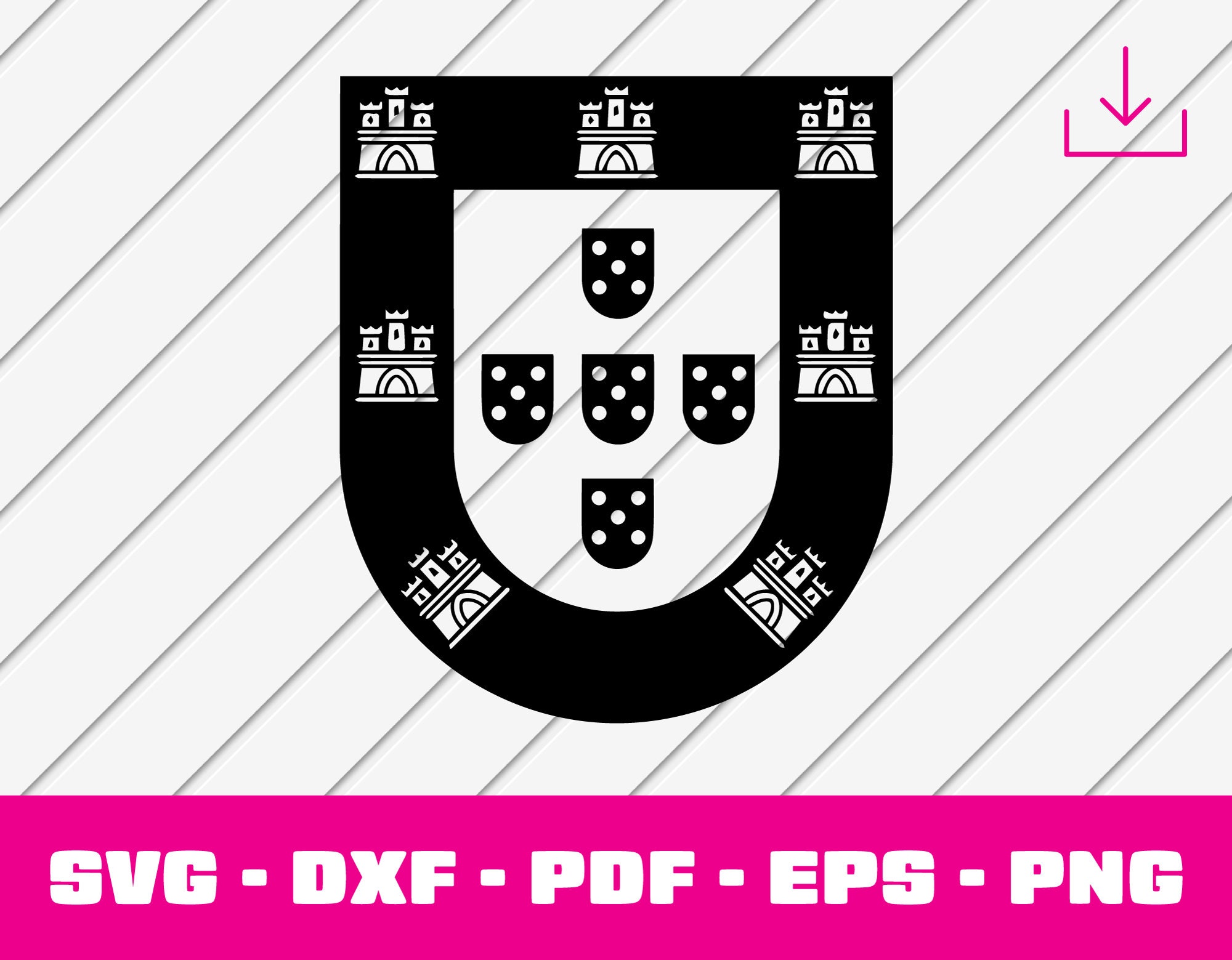 Portugal Shield Crest Svg Seal Badge Coat of Arms Portugal - Etsy