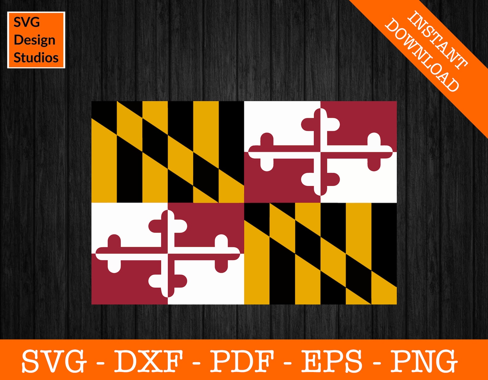Maryland Svg Maryland State Flag Svg Baltimore Clipart SVG - Etsy