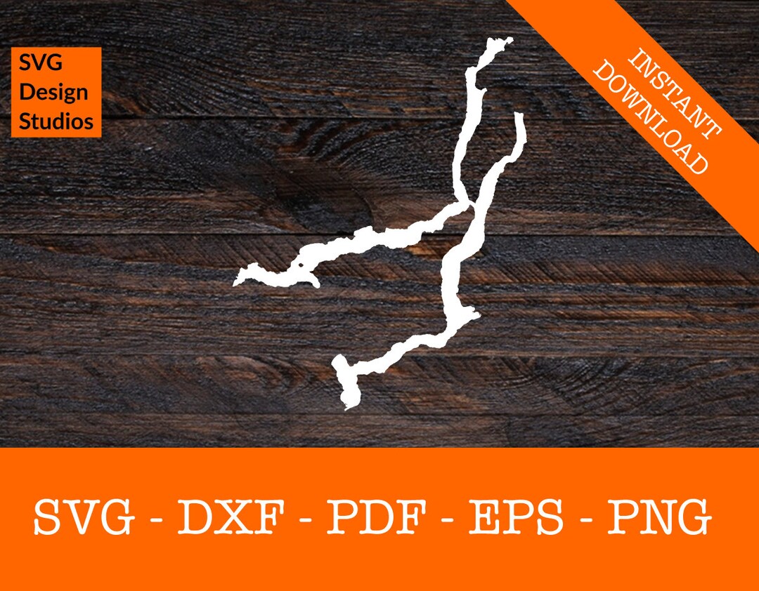 Shuswap Lake, British Columbia, Canada Map Shape SVG Cut File - PNG ...