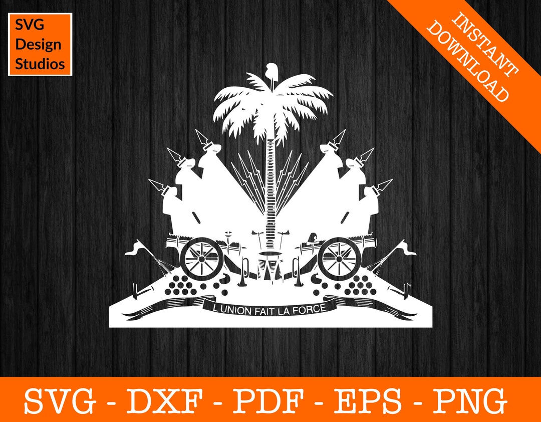 Haiti Crest Svg, Seal, Badge, Coat of Arms, Haiti Flag Clipart SVG ...