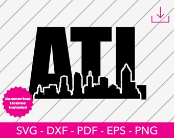 Atlanta Vector Skyline Atlanta SVG Silhouette Svg Dxf - Etsy