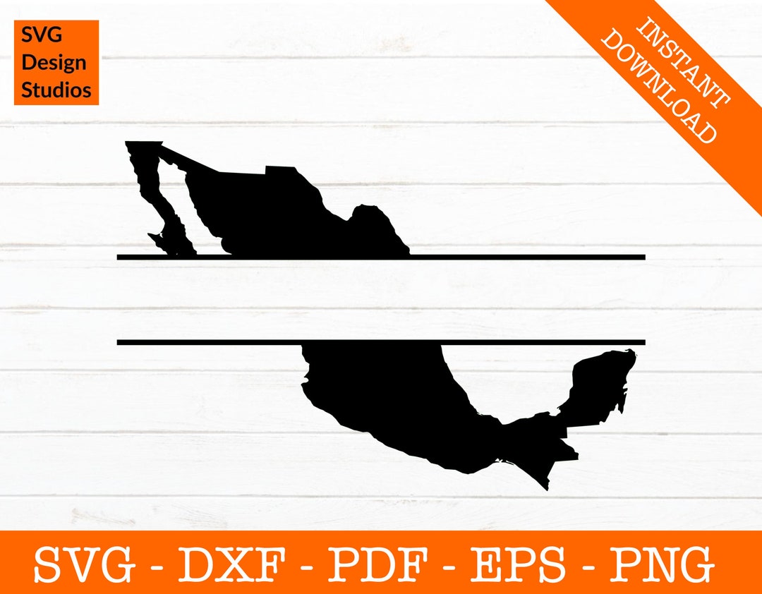 Mexico Map Frame Svg, Mexico Svg, Mexican Flag Svg, Monogram, Split ...