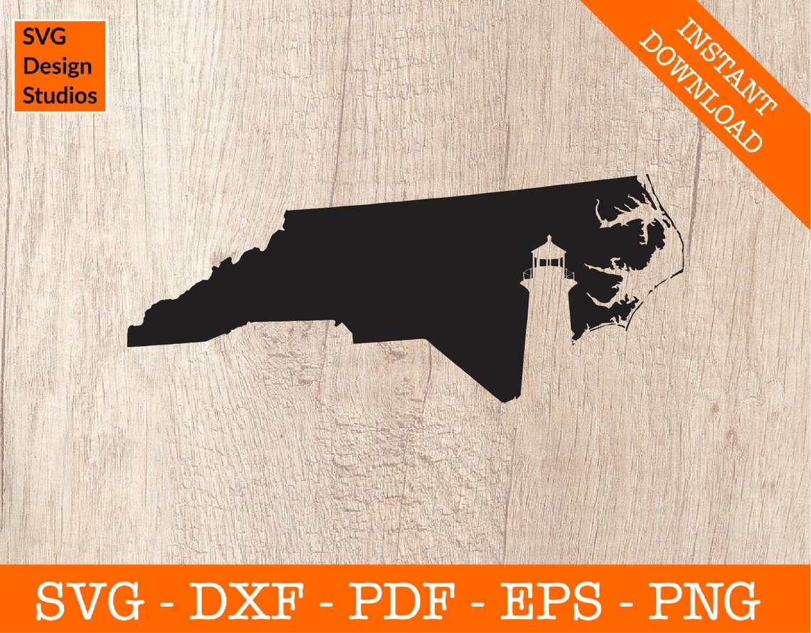 North Carolina Map Lighthouse Svg Forest Svg NC State Svg - Etsy