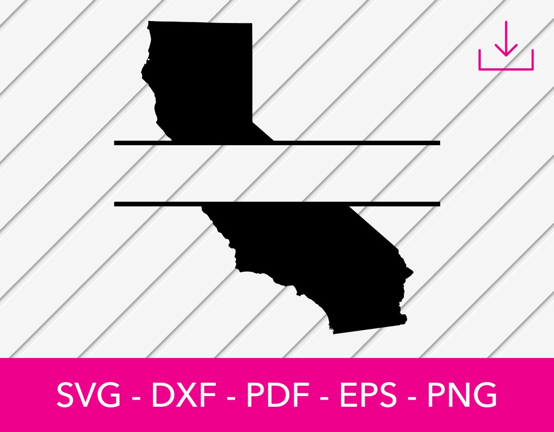 California Svg, California Split Frame Svg Clipart, Cut File, Download ...