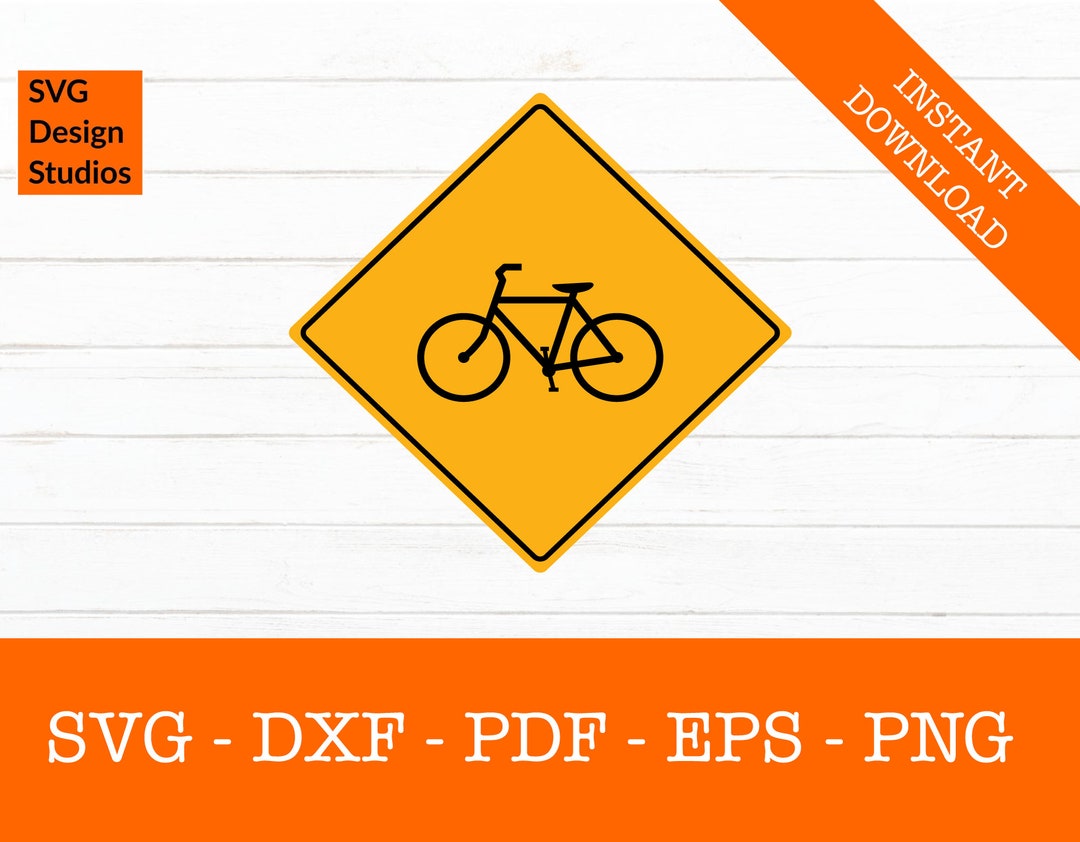 Bicycle Crossing Road Sign Svg Silhouette Shadow SVG Cut File - PNG ...