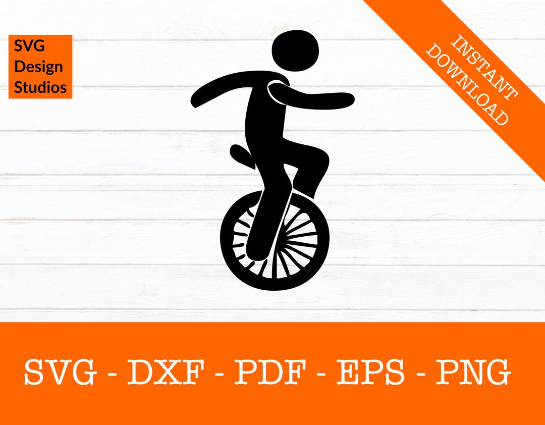 Unicycle Svg, Unicyclist Svg, Unicycling Svg, Silhouette SVG Cut File ...