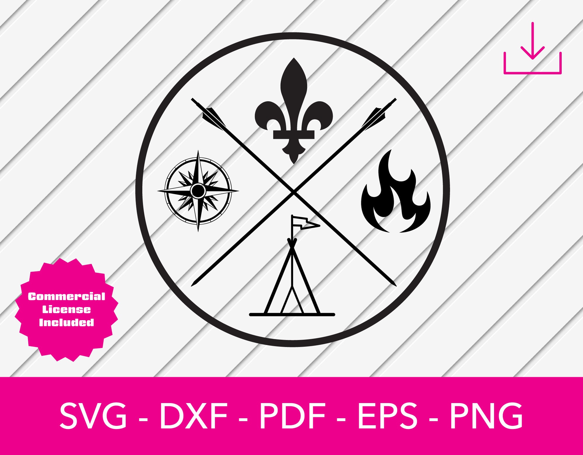 Boy Scout Flag Clipart Outline