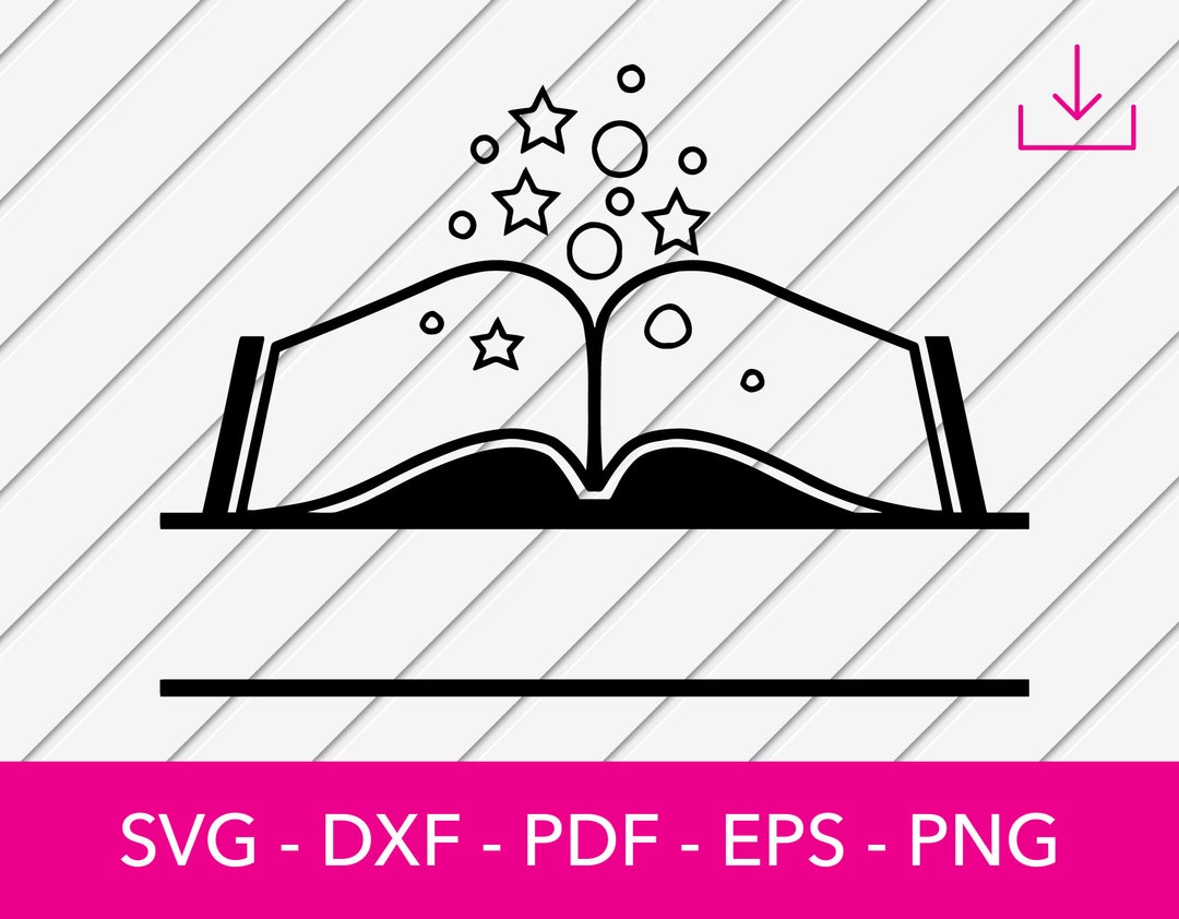 Magic Spellbook Split Frame Svg Fairy Tale Svg Silhouette SVG Cut File ...