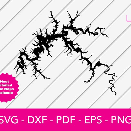 Lake Hamilton Arkansas Map Shape SVG Cut File PNG DXF - Etsy